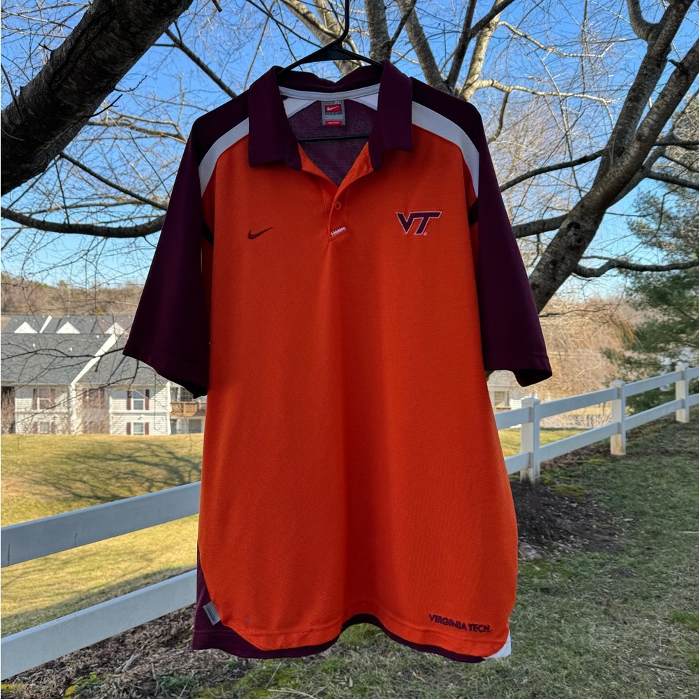 2000s Nike Team Virginia Tech Xl Polo - Gem